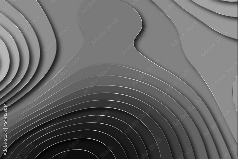 Abstract luxurious black paper cut shapes background, topography map ...