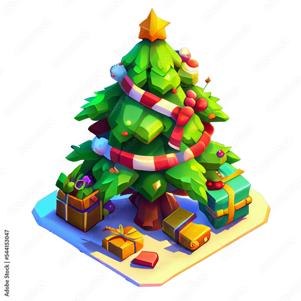 Christmas Tree Transparent Background Game Art Assets Stock ...