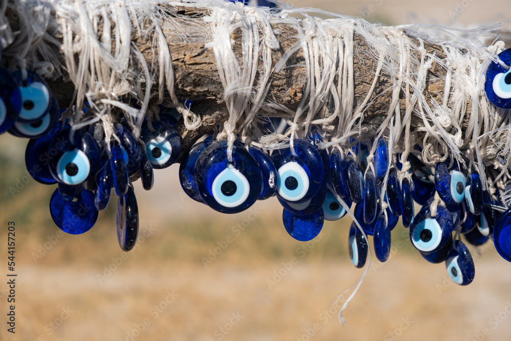 many traditional turkish Evil Eye Bead Amulets on the tree nazar boncuk ...