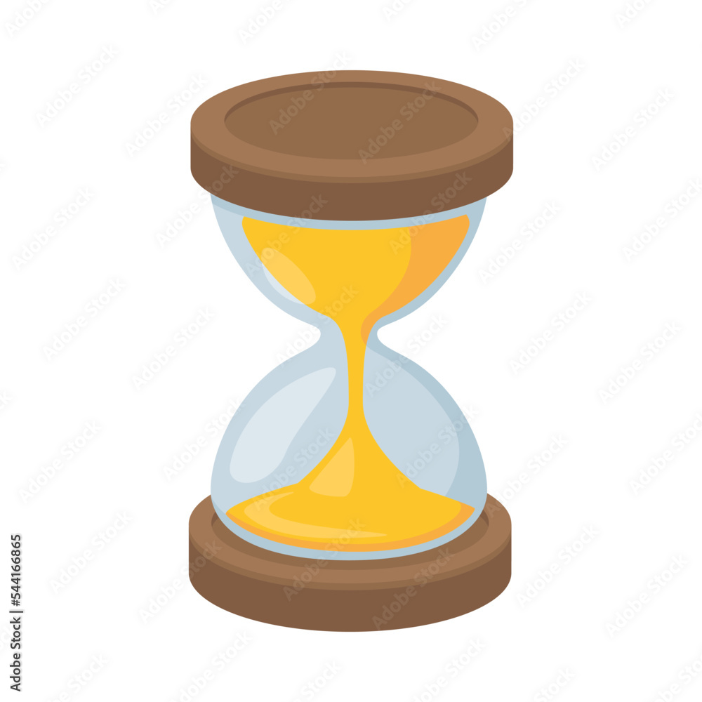 Full Hourglass Sign Emoji Icon Illustration. Vintage Clock Vector ...