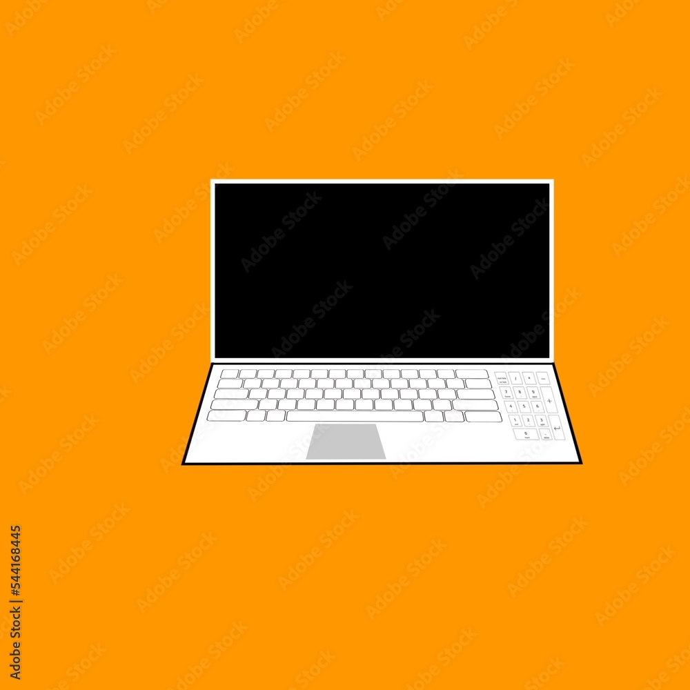 laptop with blank screen mockup. Illustration of laptop notebook mockup ...