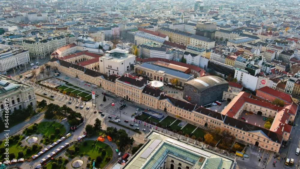 The Museumsquartier Vienna aerial view, baroque district and restored ...