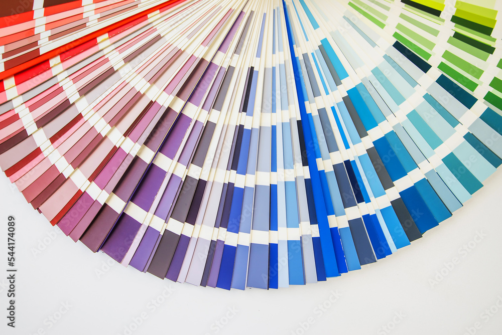 Color guide close up. Assortment of colors for design. Colors palette ...