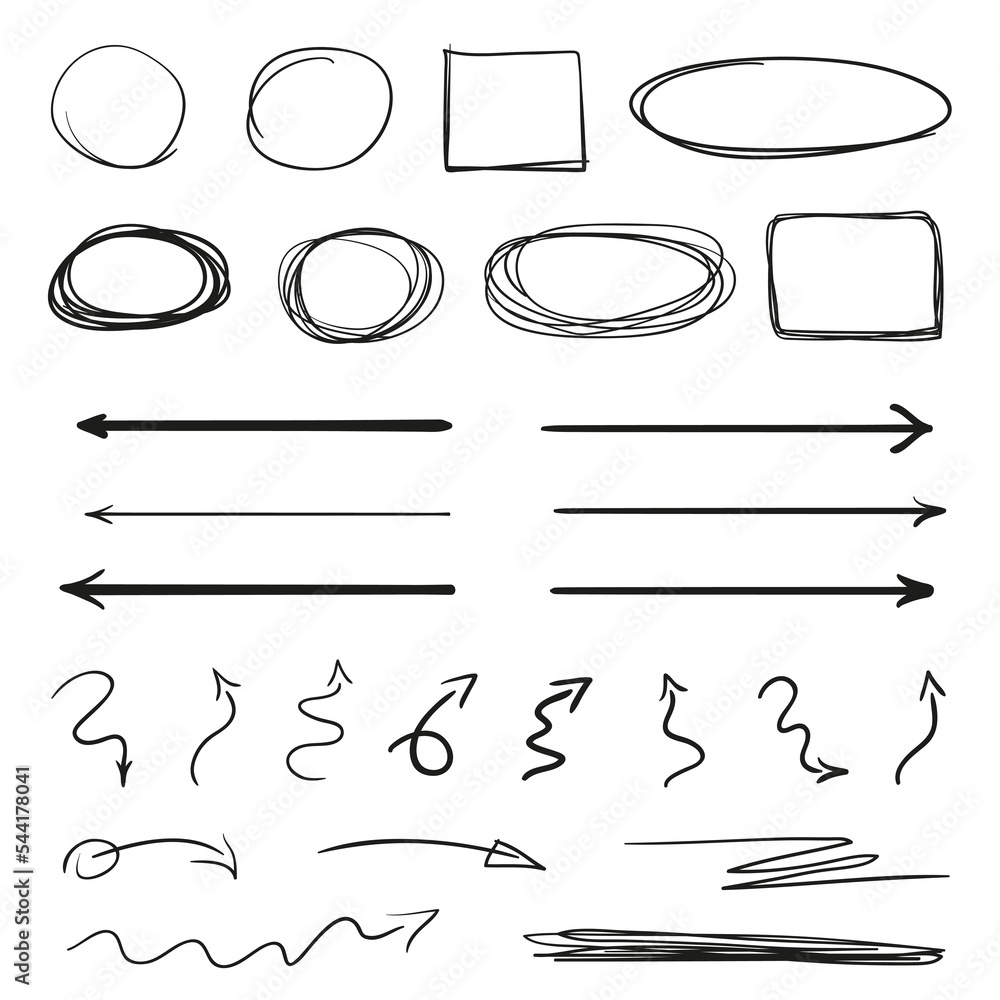 Infographic elements on isolation background. Hand drawn frames and ...