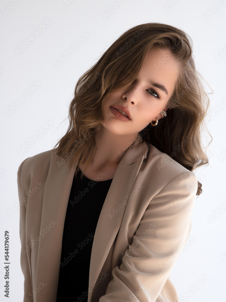 Natural look. Beauty model woman . Model test portrait with young ...