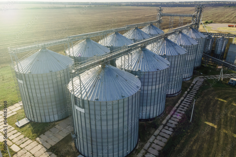 Storage facility for wheat grains after harvesting. Grain elevator ...
