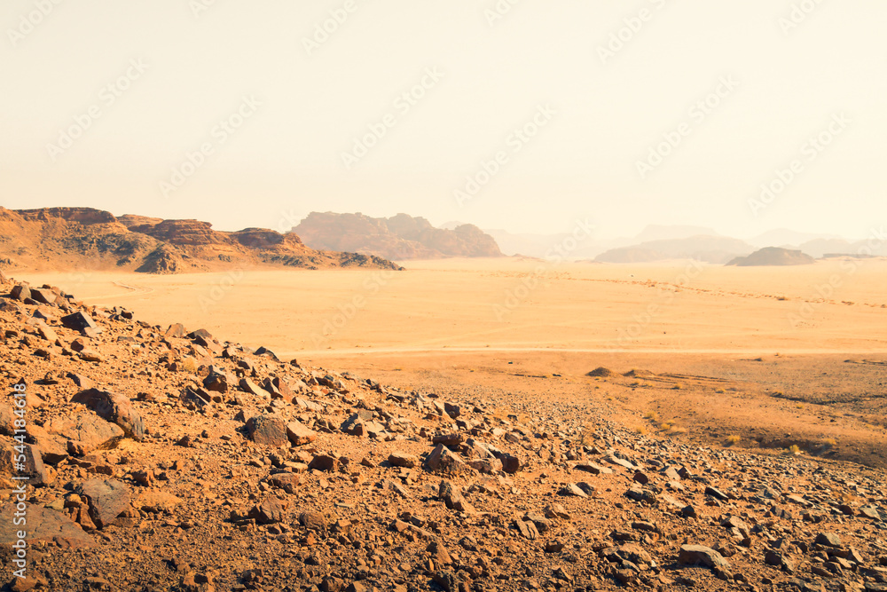 Planet Mars like landscape - Photo of Wadi Rum desert in Jordan with ...