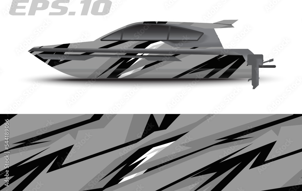 Boat livery vector graphics. Abstract racing background design for car ...