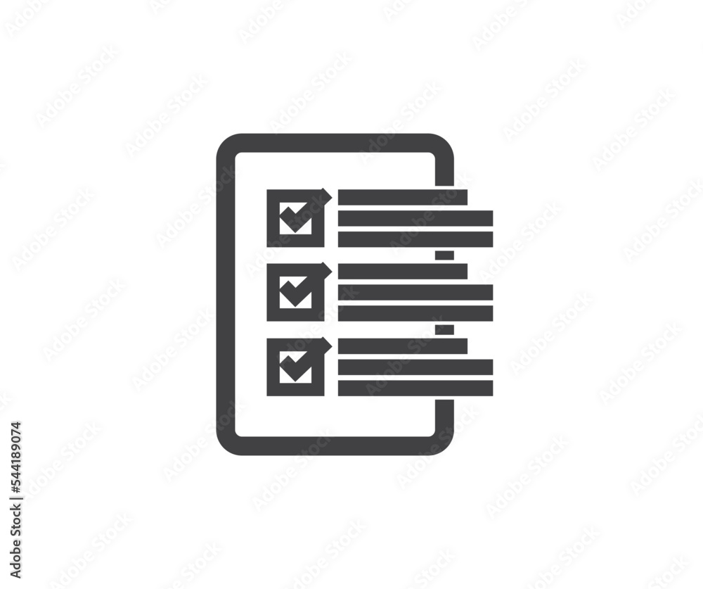 Appraisal form and paperwork logo design. Questionnaire with checkboxes ...