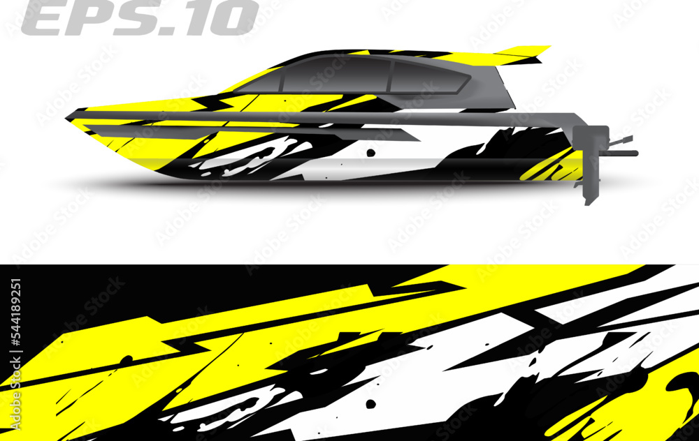 Boat livery vector graphics. Abstract racing background design for car ...