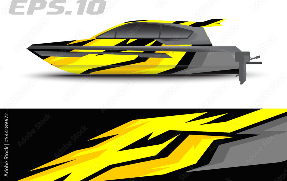 Boat livery vector graphics. Abstract racing background design for car ...