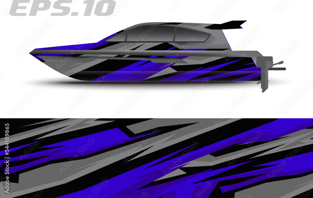 Boat livery vector graphics. Abstract racing background design for car ...