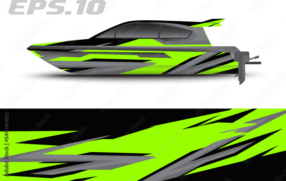 Boat livery vector graphics. Abstract racing background design for car ...