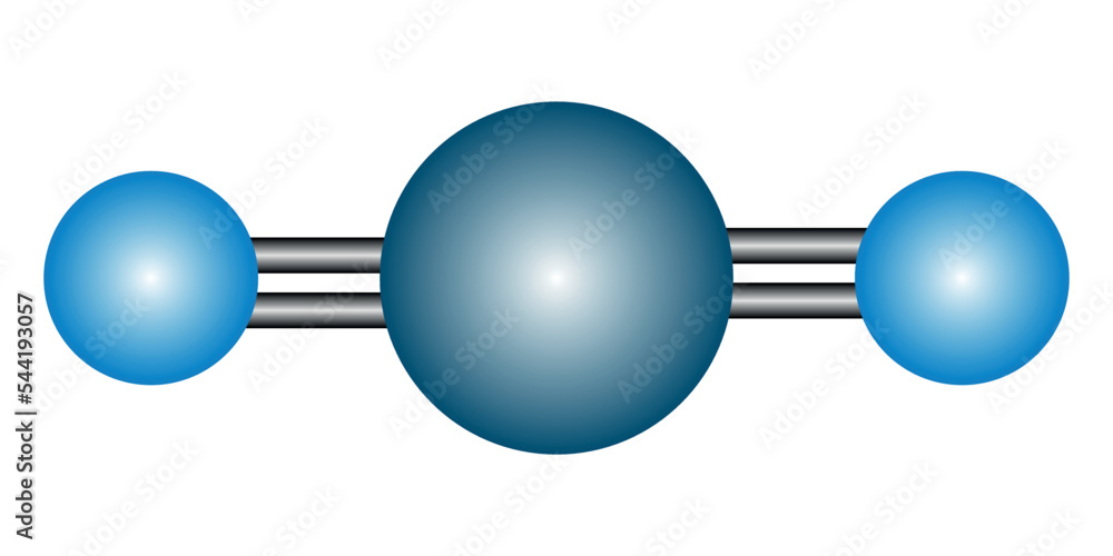 Lewis structure of carbon dioxide (CO2). Scientific vector illustration ...