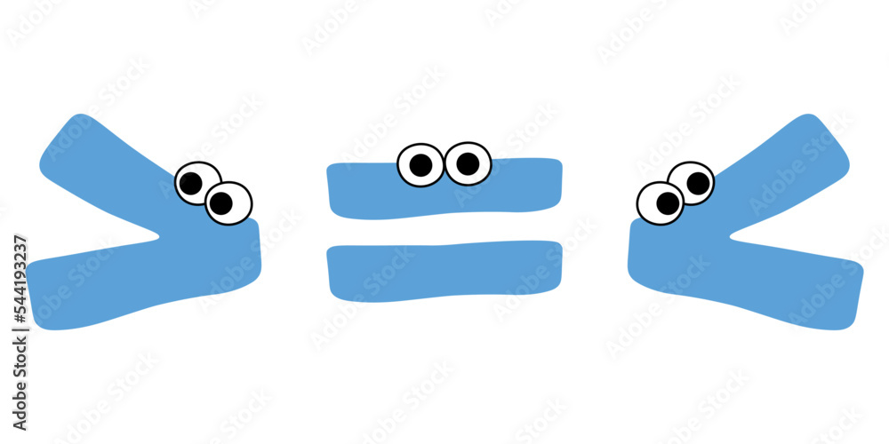 Crocodile inequality symbols. Less than greater than and equal symbol ...