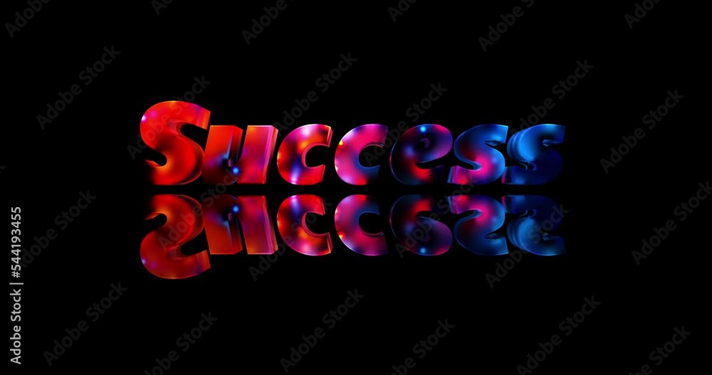 Modern and futuristic Success 3D text in a mixture of red and blue ...