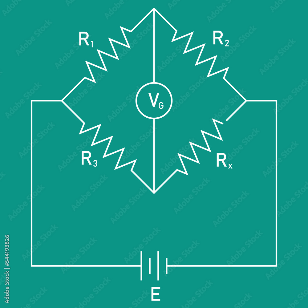 Wheatstone bridge circuit diagram. Scientific vector illustration ...