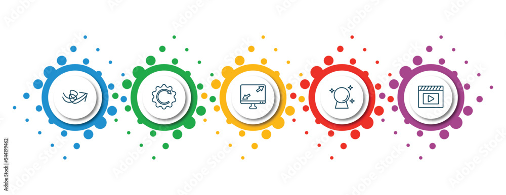editable thin line icons with infographic template. infographic for user interface concept ...