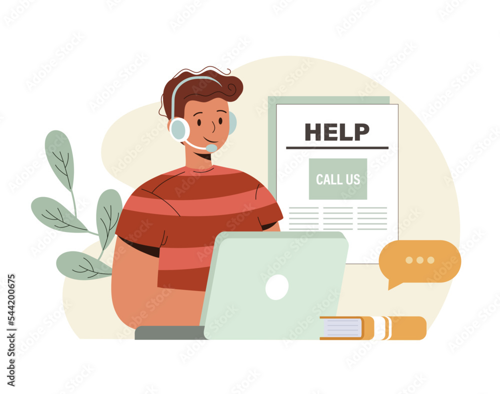 Technical support concept. Idea of customer service. Consultant support ...