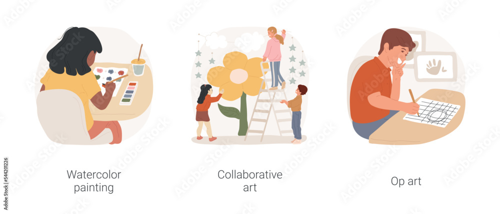 Art projects for school children isolated cartoon vector illustration ...