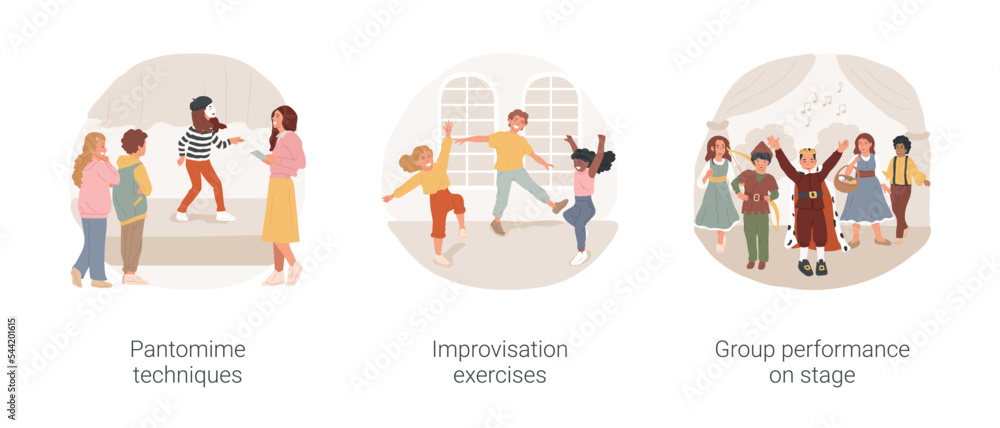 Vetor de Theater arts electives isolated cartoon vector illustration ...