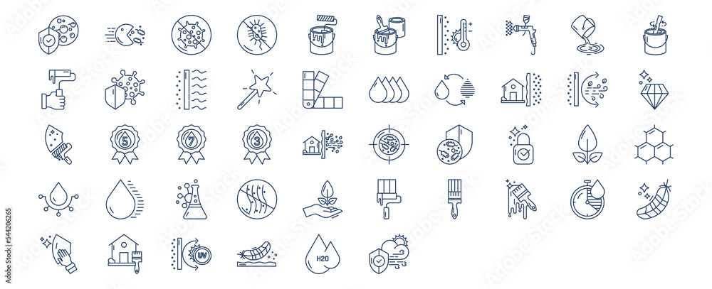 Collection of icons related to Wall Paint, including icons like Paint ...