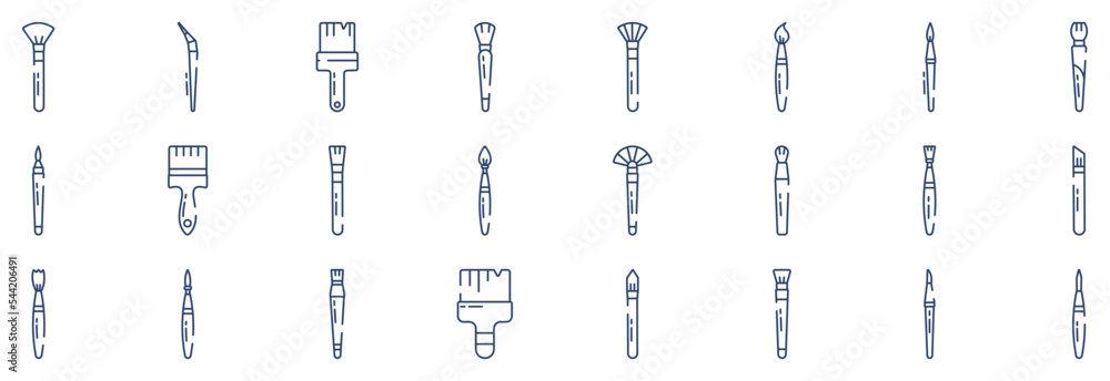 Collection of icons related to Painting brushes, including icons like ...