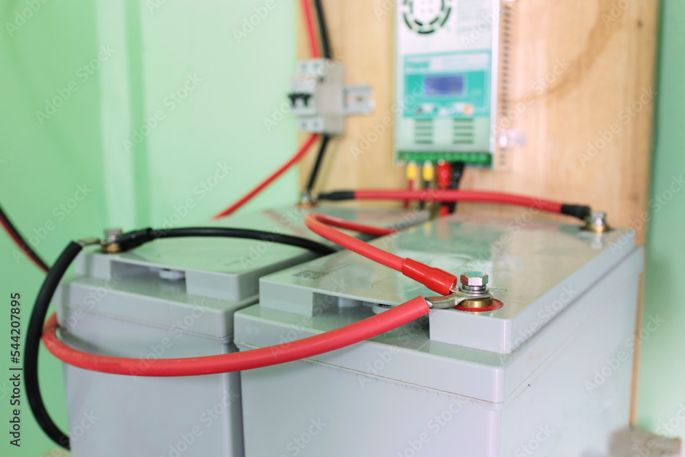 Battery terminal with extension cable. Battery back-up power from solar ...