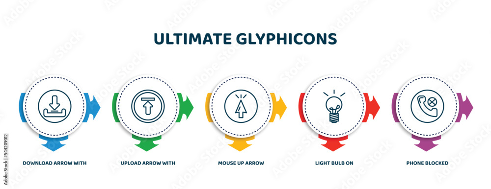 editable thin line icons with infographic template. infographic for ultimate glyphicons concept ...