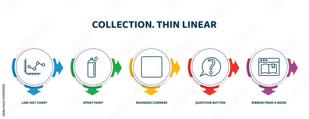 editable thin line icons with infographic template. infographic for ...