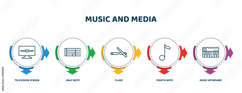 editable thin line icons with infographic template. infographic for ...