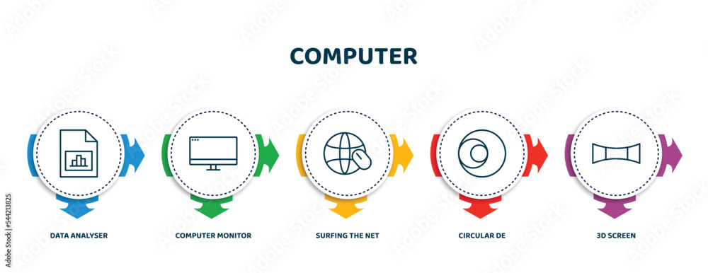 editable thin line icons with infographic template. infographic for ...