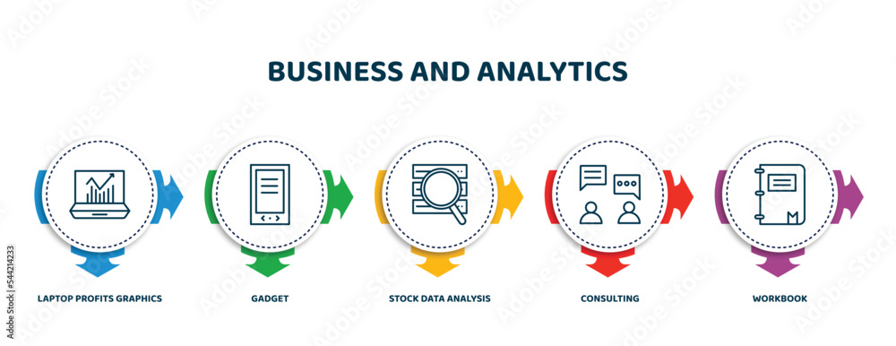 editable thin line icons with infographic template. infographic for ...