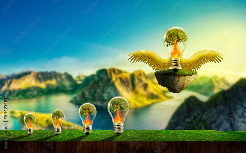 Imaginary light. Ideas that go beyond imagination. Stock Illustration ...