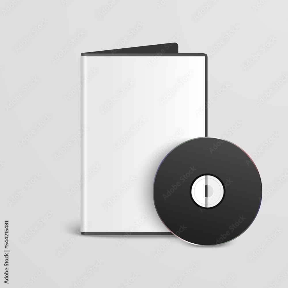 Vector 3d Realistic Black CD, DVD with Paper Cover, Envelope, Case ...