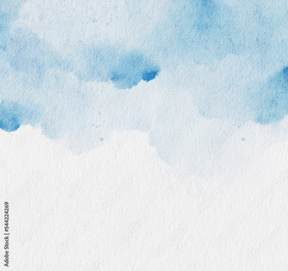 Blue sky watercolor with paper texture, background for template ...