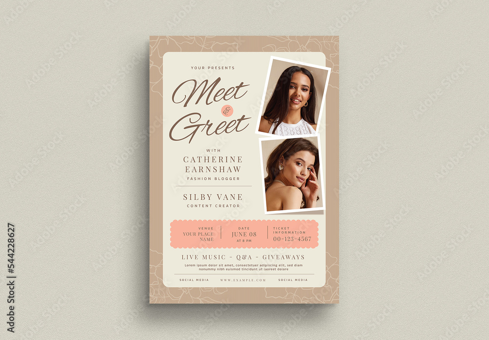 Meet & Greet Event Flyer Stock Template | Adobe Stock