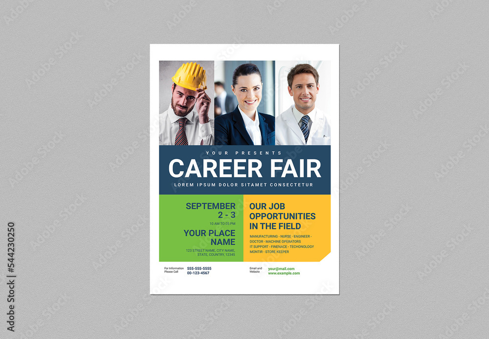 Modern Job Fair Event Flyer Stock Template | Adobe Stock