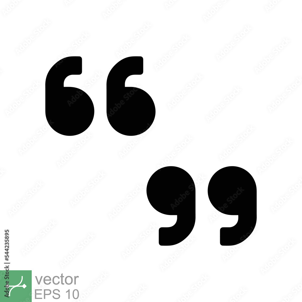 Set of quote mark, quotes icon. Double quotation, bubble speech, comma ...
