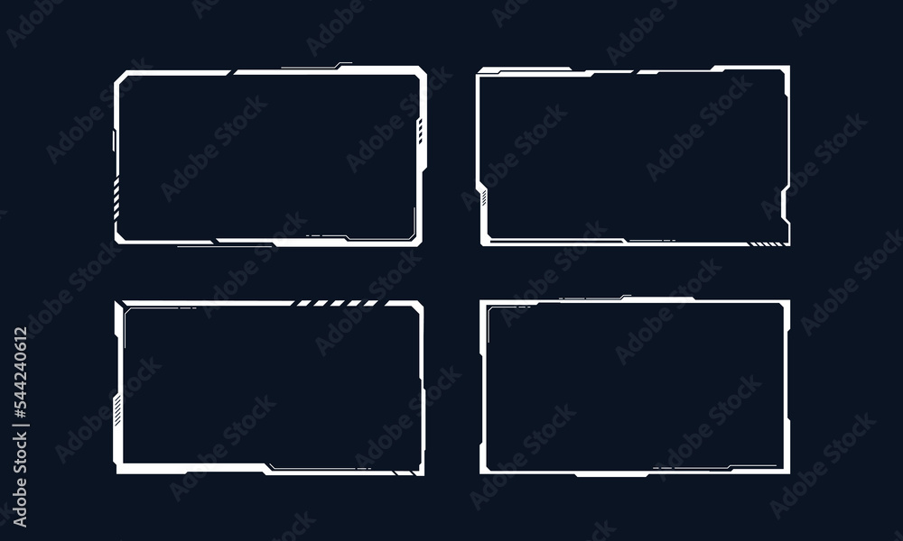 Hud frames. Futuristic text box, border, frame. Sci-fi digital screen ...