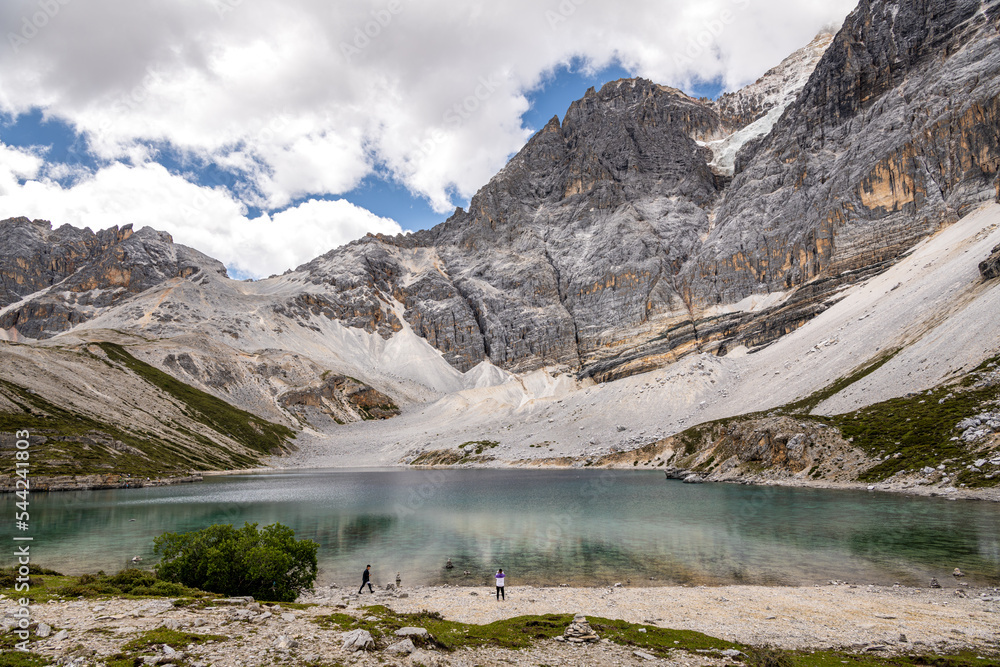 Five Color Lake at the base of Chenrezig, holy snow mountain in ...