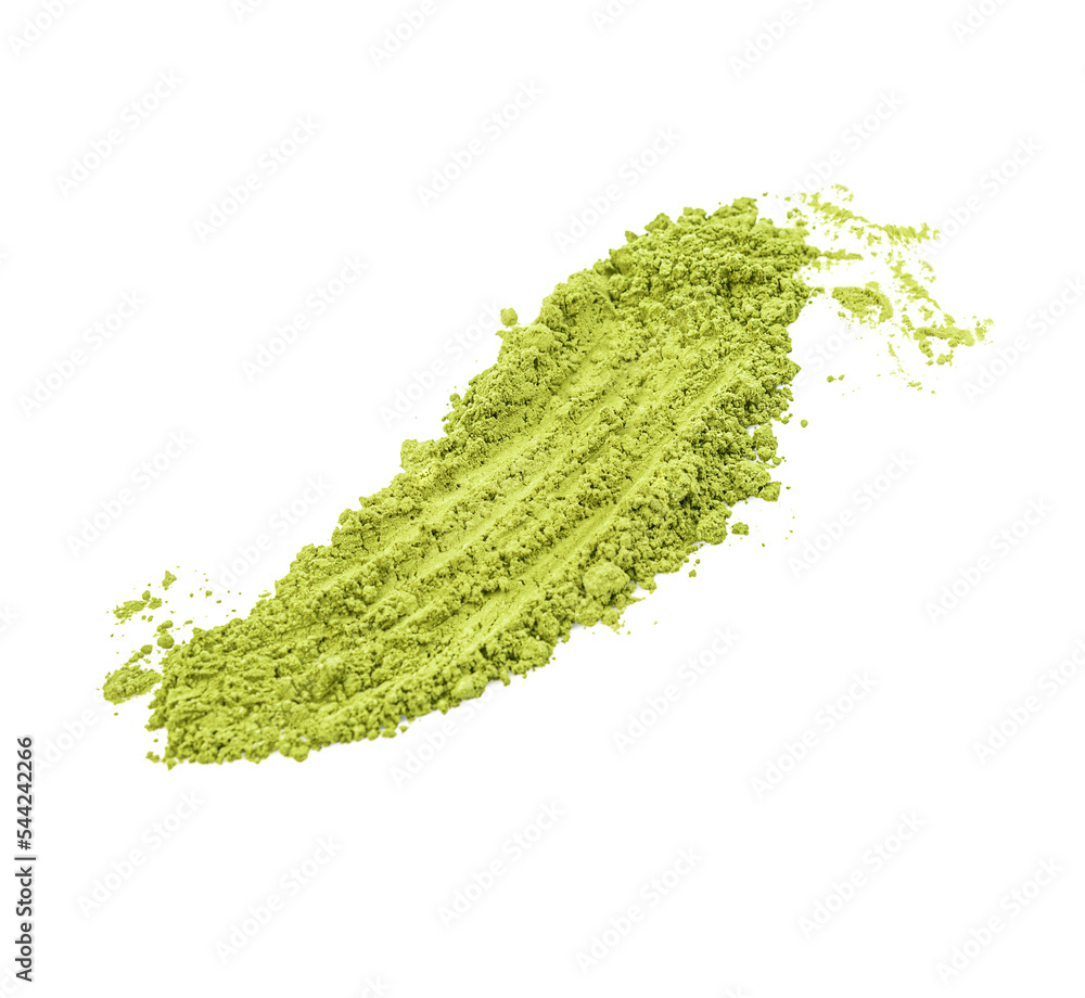 Green matcha powder isolated on transparent background. (.PNG) Stock ...