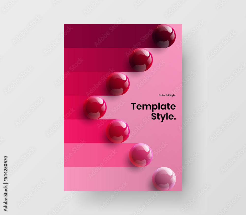 Premium realistic spheres leaflet template. Modern journal cover A4 ... Premium realistic spheres leaflet template. Modern journal cover A4 ...
