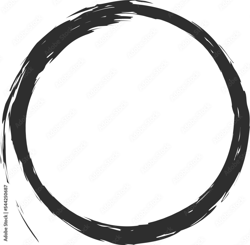 Chalk style round frame vector illustration. Hand drawn circle chalk ...