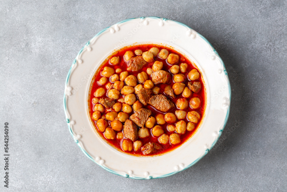 Traditional delicious Turkish foods; Turkish Food Chickpeas with Meat ...