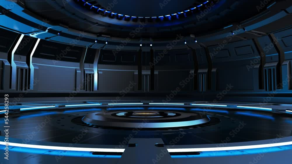 Technology element animation seamless loop. Power podium empty stage ...