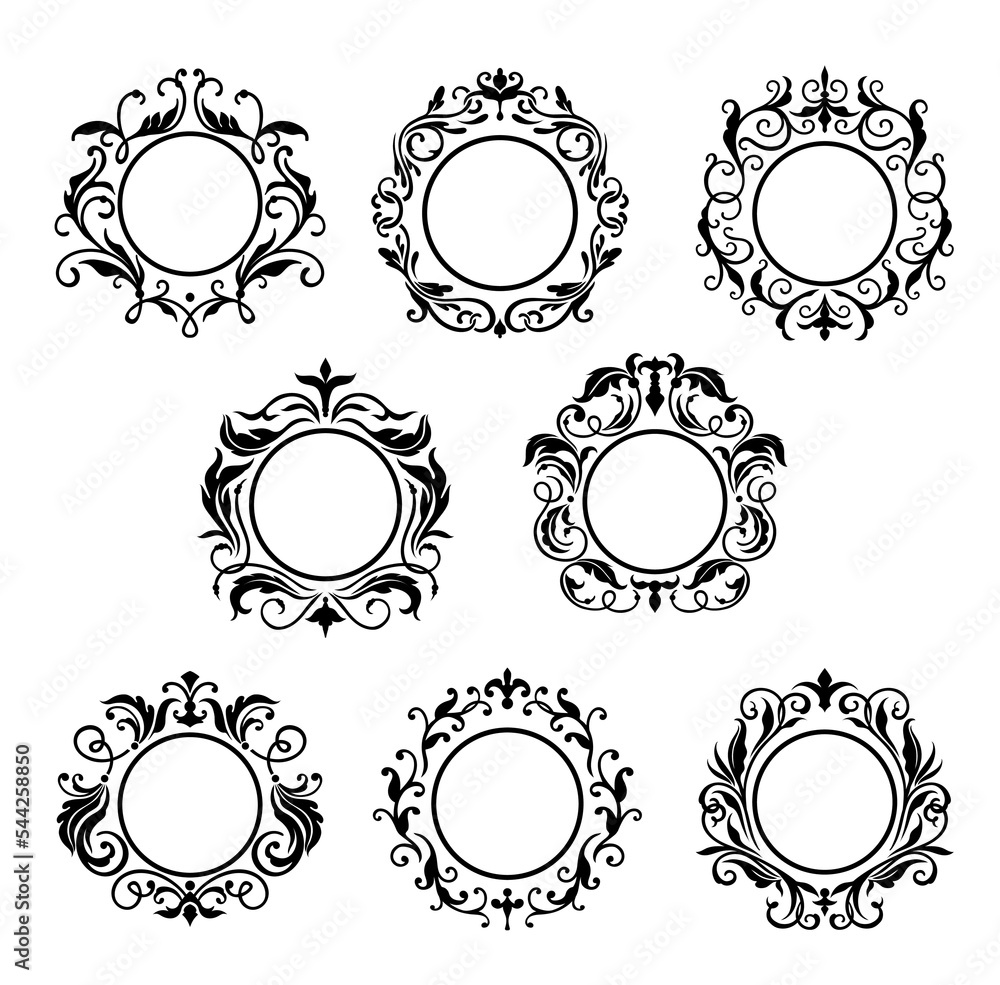 Vintage frames with antique floral ornament borders. Menu flourish ...