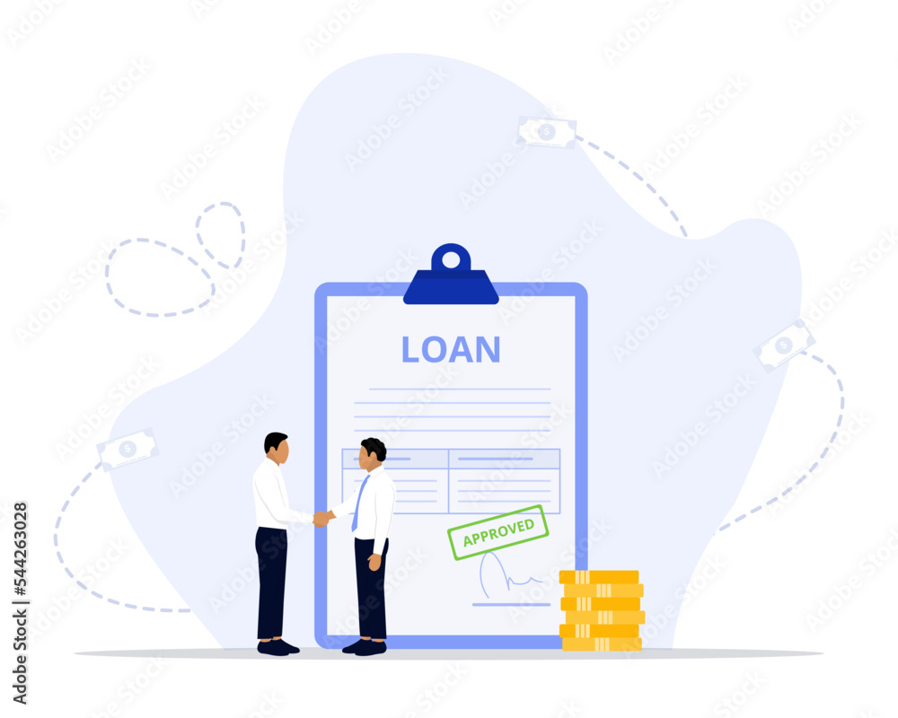 Loan agreement concept illustration. Suitable for landing page, ui, web ...