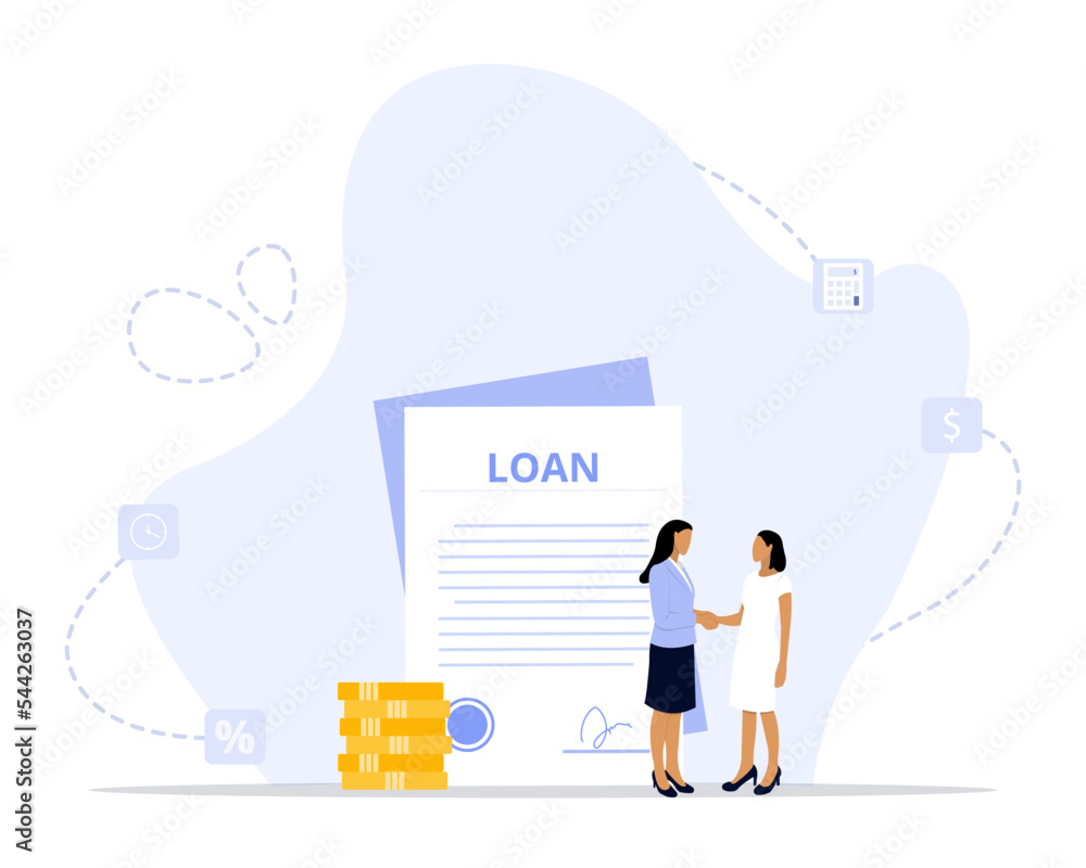 Loan agreement concept illustration. Suitable for landing page, ui, web ...