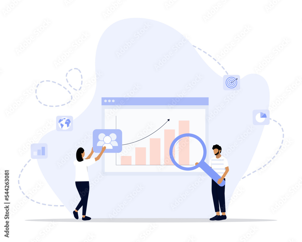 Market research concept illustration. goal, planing, Advice, expert ...